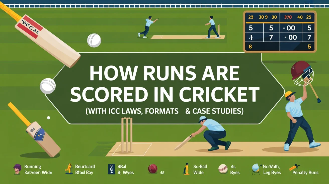 How Runs Are Scored in Cricket (With ICC Laws, Formats & Case Studies)