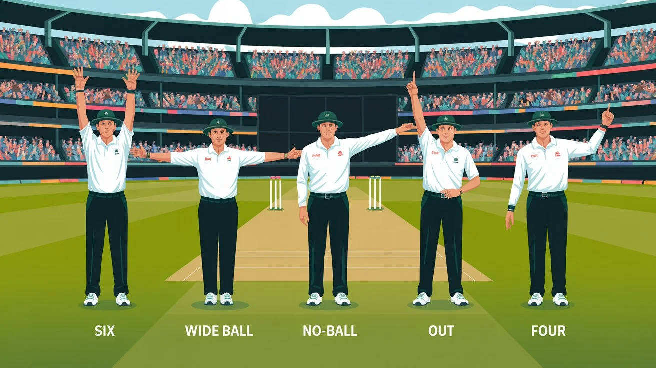 ⭐ How to Read Cricket Umpire Signals Easily (With Meaning & Examples)
